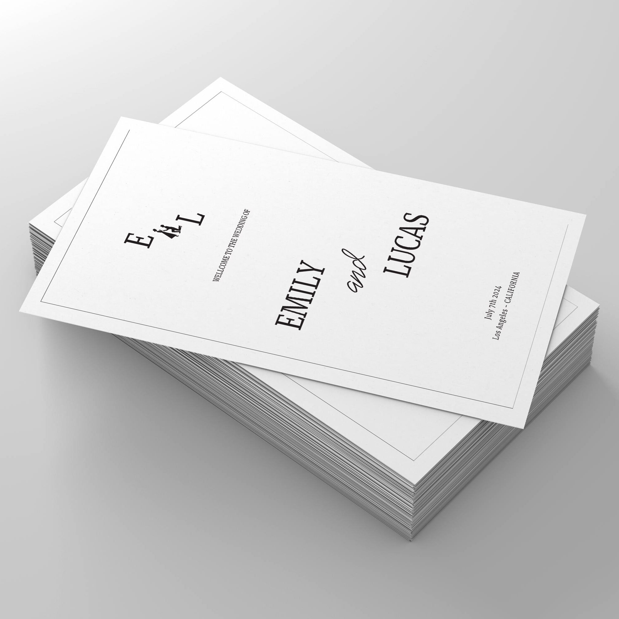 Elegant Wedding Program Template Foldable Chic Wedding Program Flow for ...