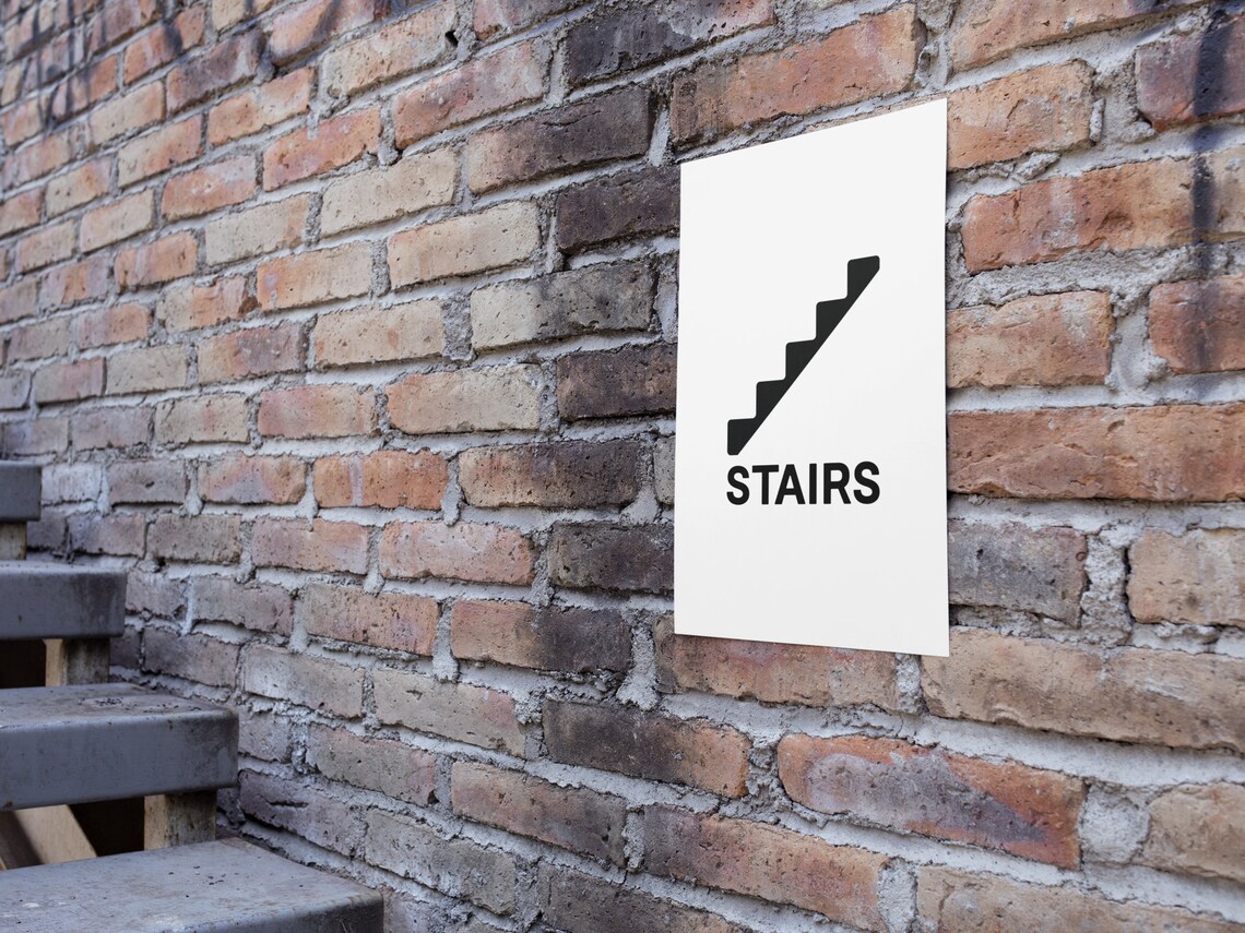 Stairs Sign SVG Pictogram for Building, Offices, Apartment, House ...