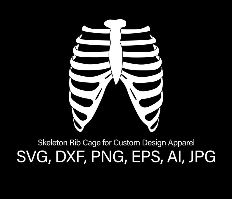 Skeleton Rib Cage SVG, Skeleton Rib Cage for Halloween Tshirt Design ...