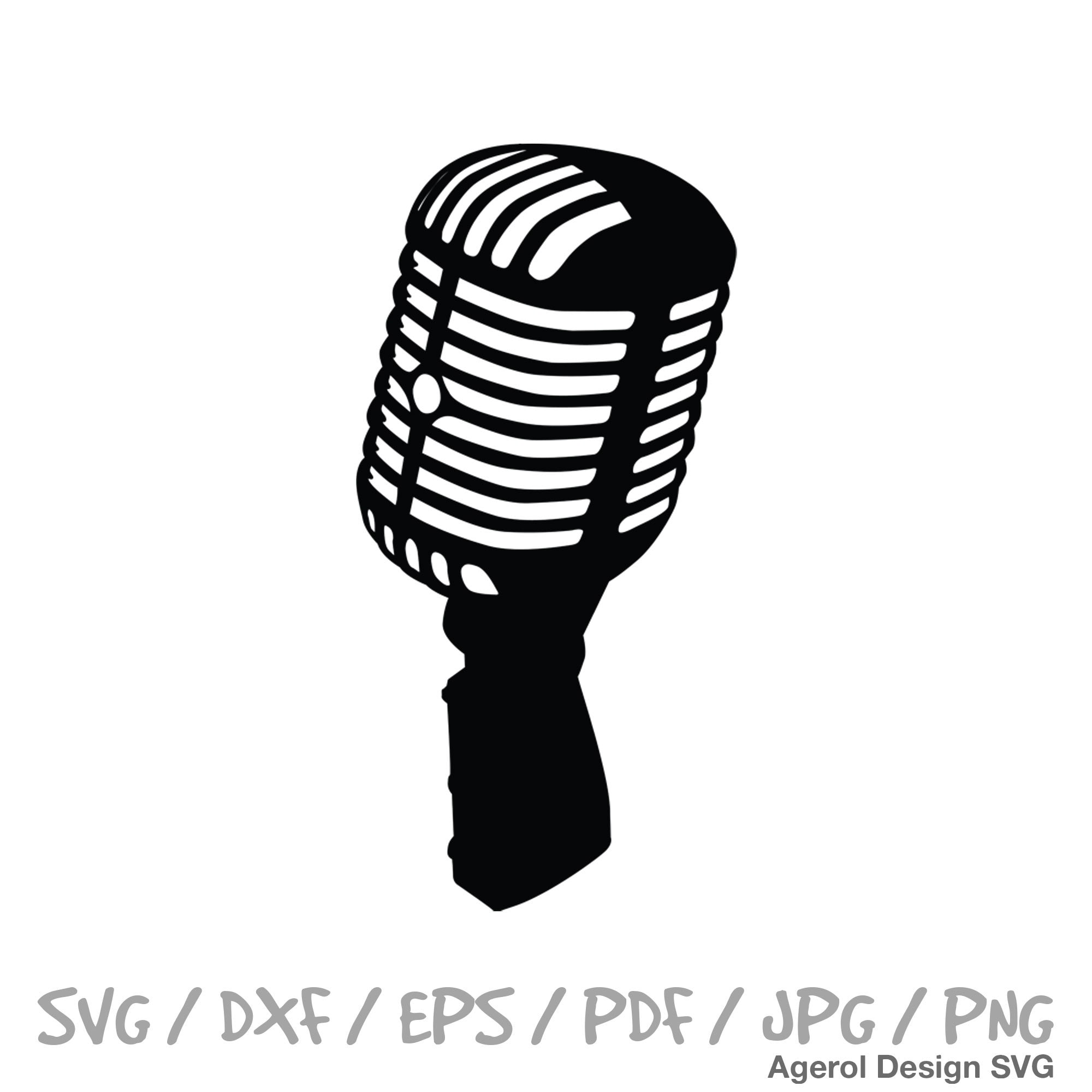 Microphone Instant Download SVG Microphone SVG Vintage Microphone ...