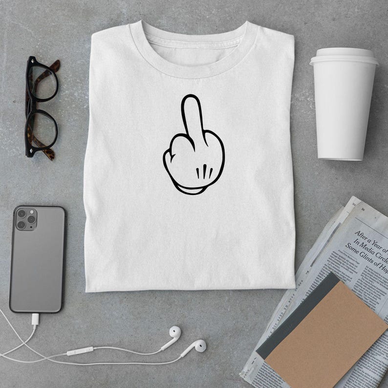 Cartoon Middle Finger SVG Cut File Cartoon Ornament Middle Finger Glove ...