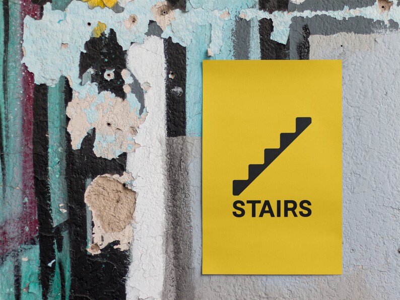 Stairs Sign SVG Pictogram for Building, Offices, Apartment, House ...