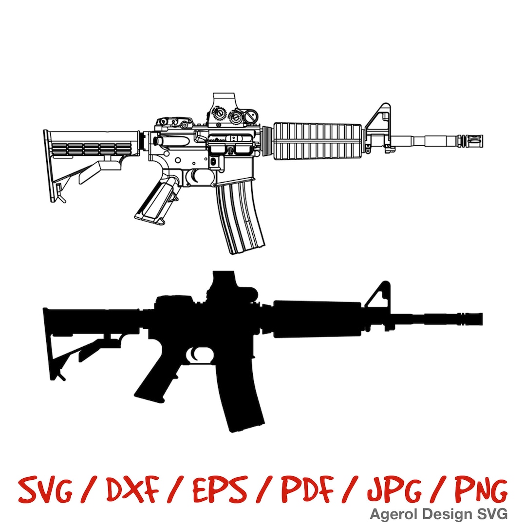 AR15 Gewehr SVG AR-15 Silhouette SVG Pistole svg Gewehr svg Gewehr png ...