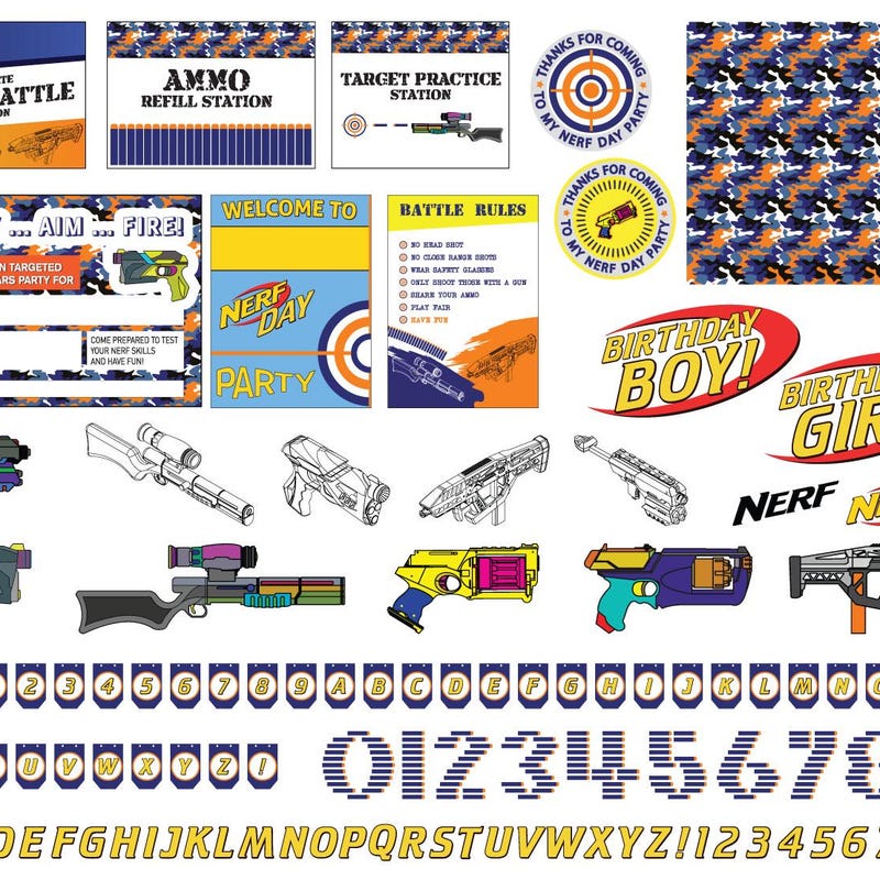 Nerf Birthday Svg - Etsy