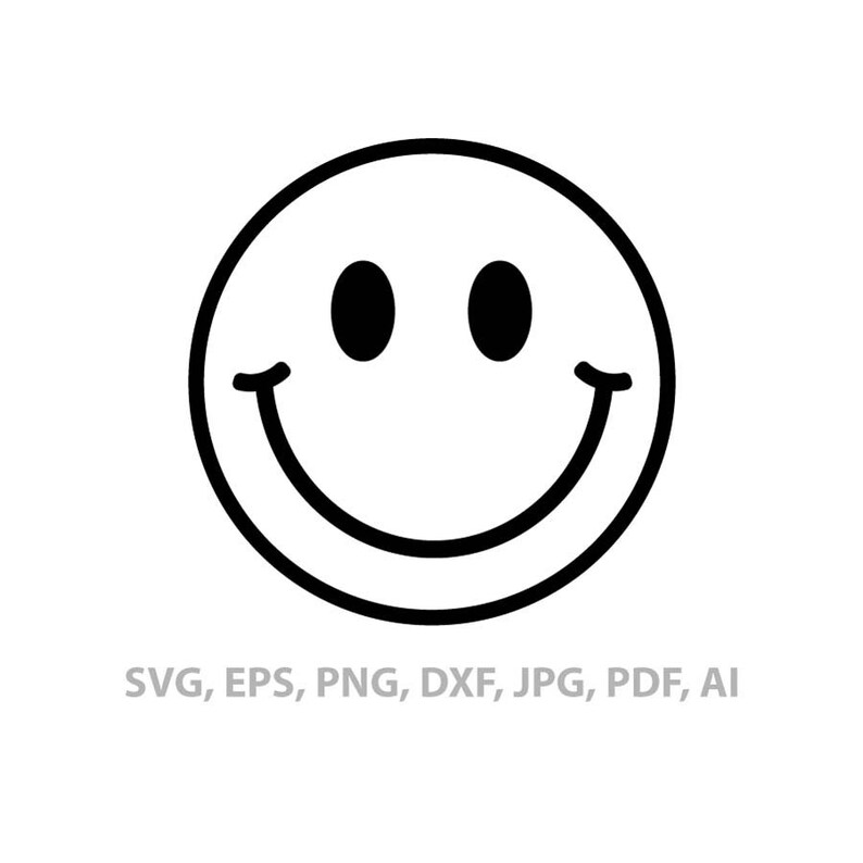 Smiley Face SVG Smiley Face Emoji PNG Digital Download Svg Png Jpg Dxf ...