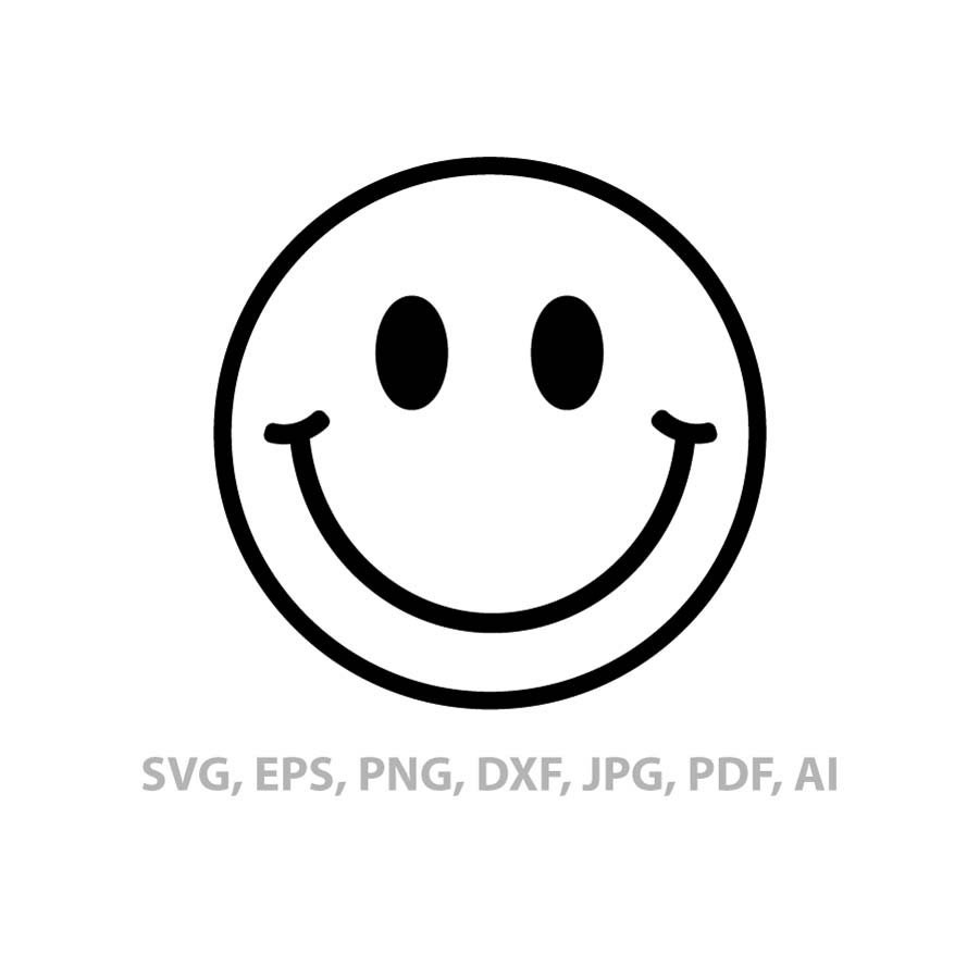 Smiley Face SVG Smiley Face Emoji PNG Digital Download Svg Png Jpg Dxf ...