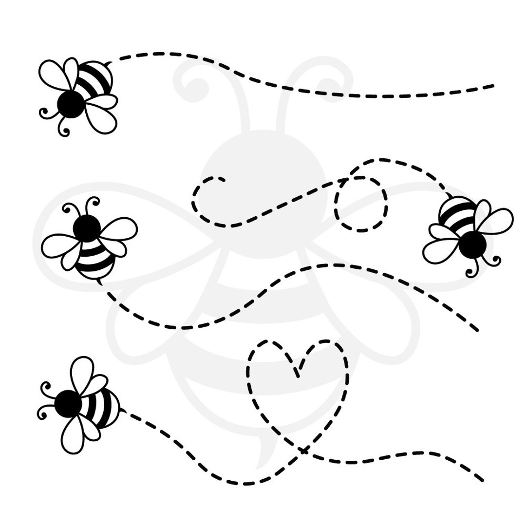 Bee Path SVG Bundle Bee Paths SVG Bumble Bee SVG Bumblebee Svg Cute Bee ...