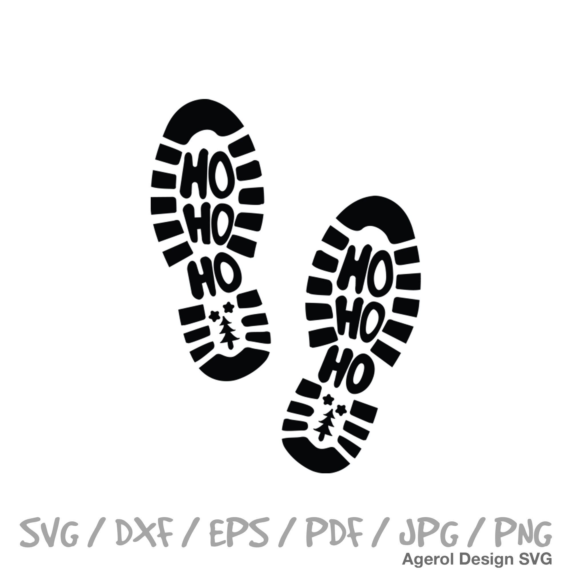 Santa's Boot Footprint SVG for Floor Decoration Hohoho Footprint ...