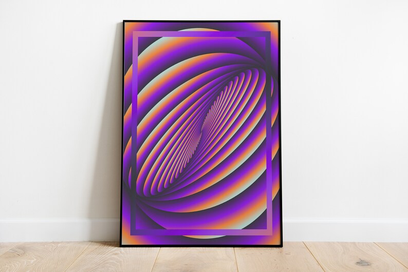 Op Art Geometric Art Optical Illusion Office Wall Art Wall - Etsy