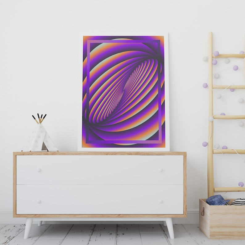 Op Art Geometric Art Optical Illusion Office Wall Art Wall - Etsy