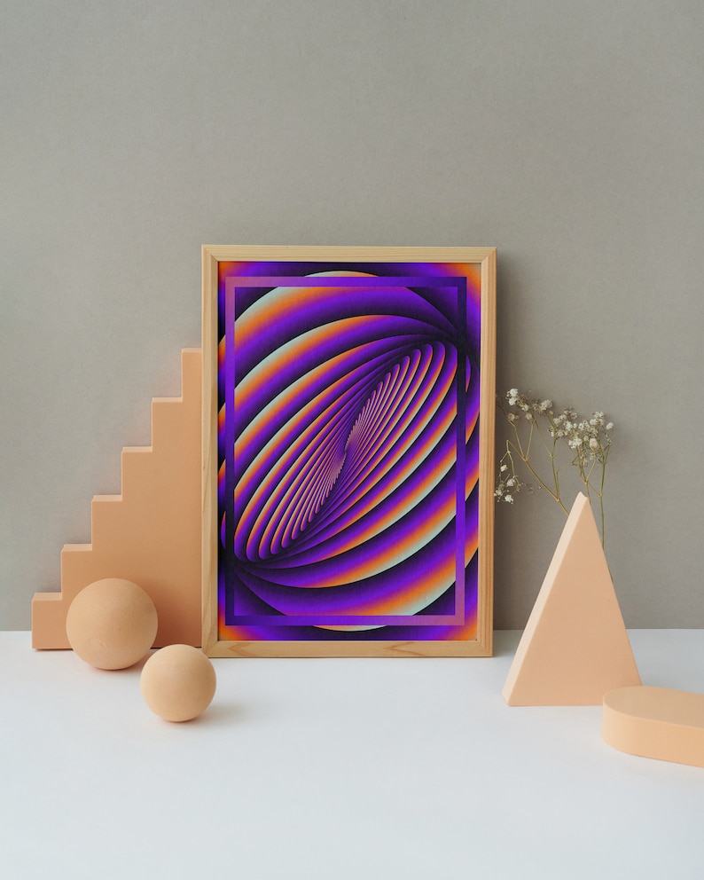 Op Art Geometric Art Optical Illusion Office Wall Art Wall - Etsy