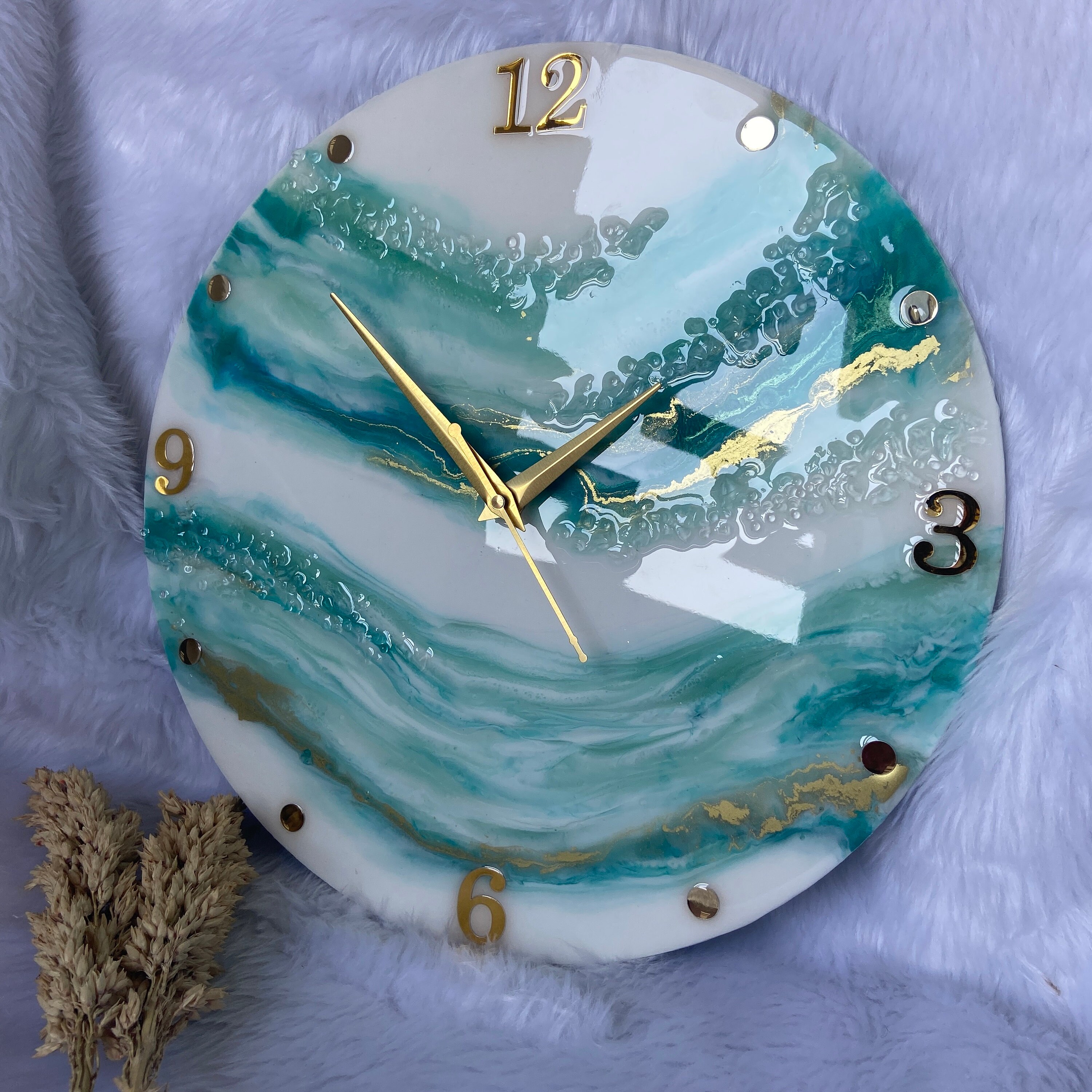 Mint Green Modern Minimalistic Aesthetic Home Decor Resin Art Wall ...
