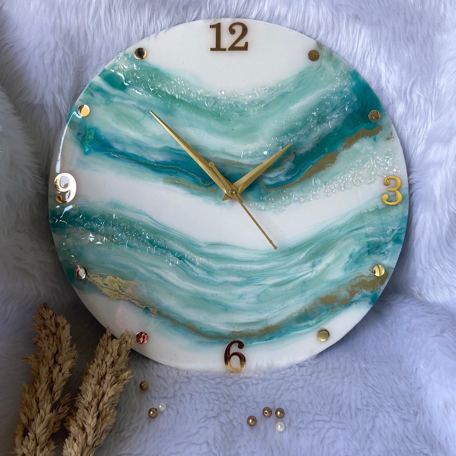 Mint Green Modern Minimalistic Aesthetic Home Decor Resin Art Wall ...