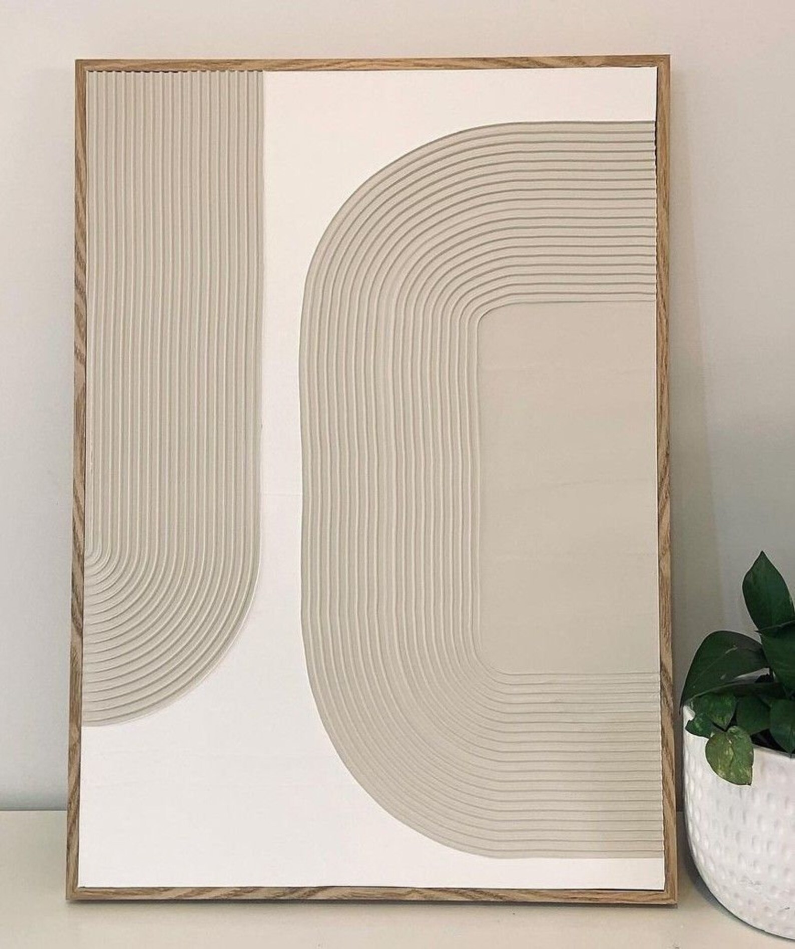 Beige Terracotta Texture Art 3D Texture Art Minimalist Wall Art Boho ...