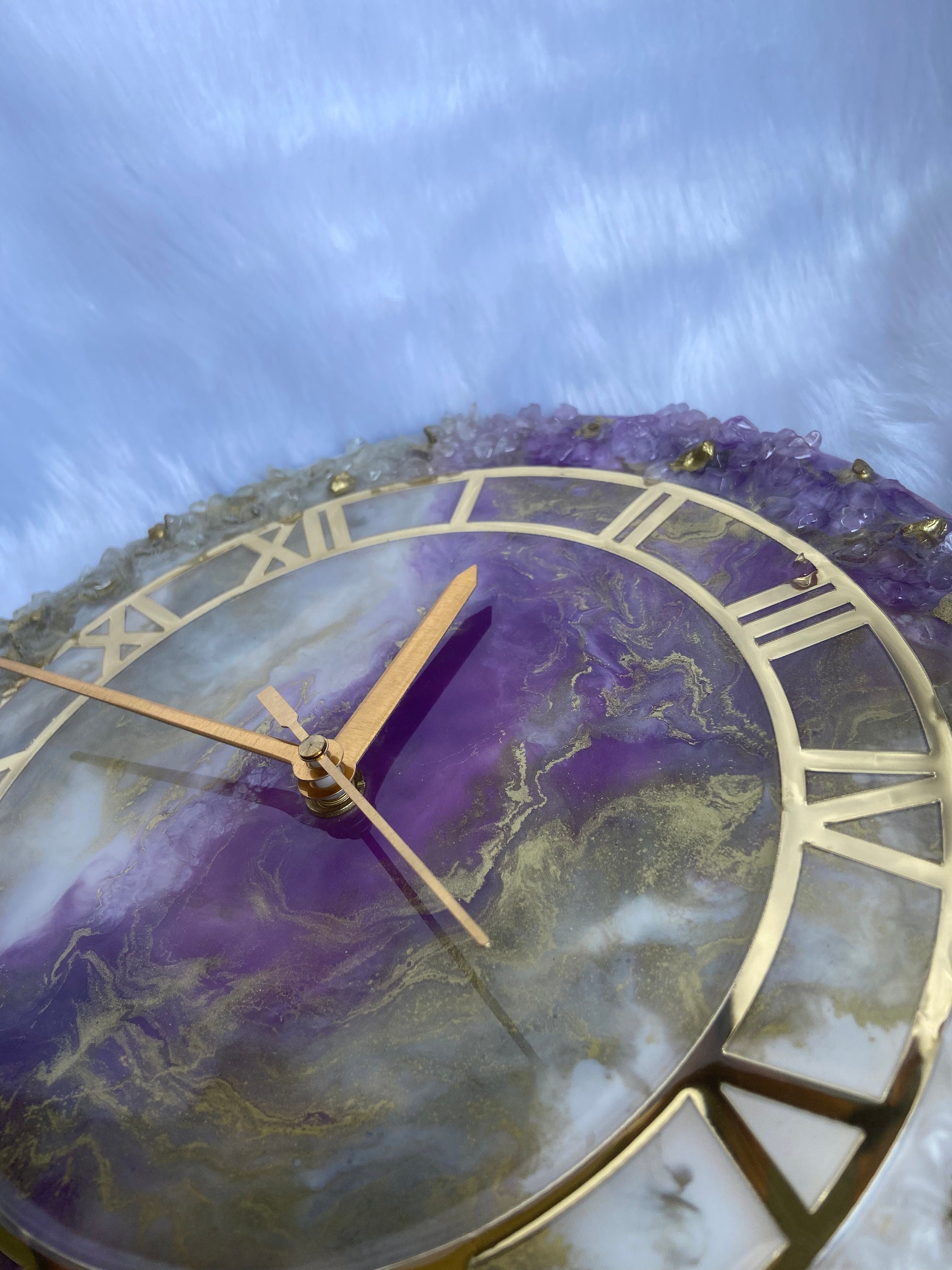 Purple and Gold Geode Art Modern Minimalistic Aesthetic Home Decor ...