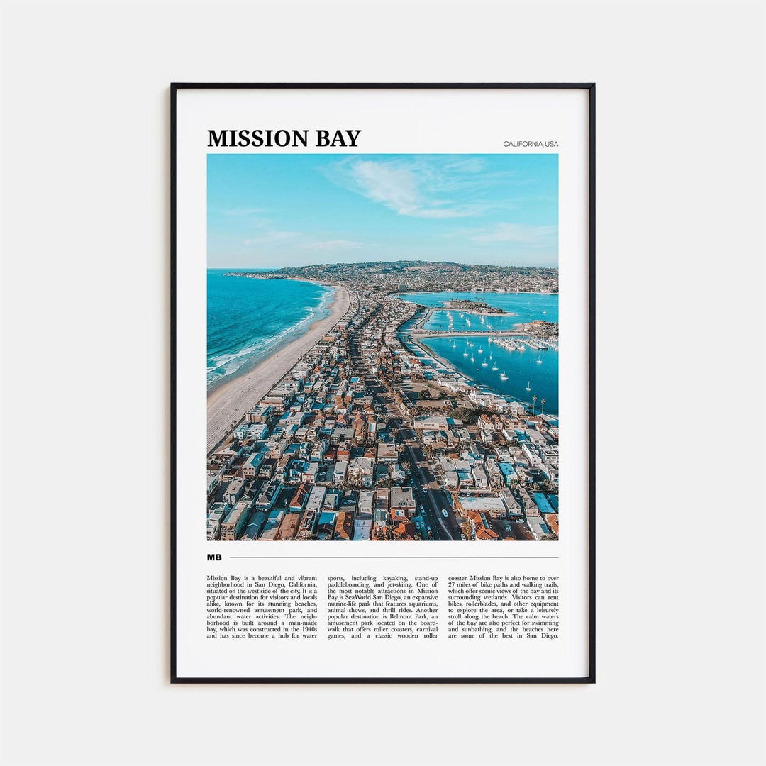 Mission Bay Travel Poster, Mission Bay Wall Art, Mission Bay Poster ...