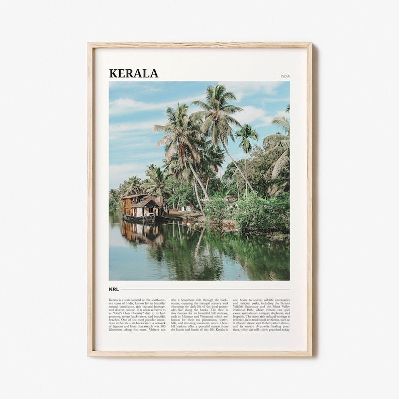 Kerala Travel Poster Kerala Wall Art Kerala Poster Print - Etsy
