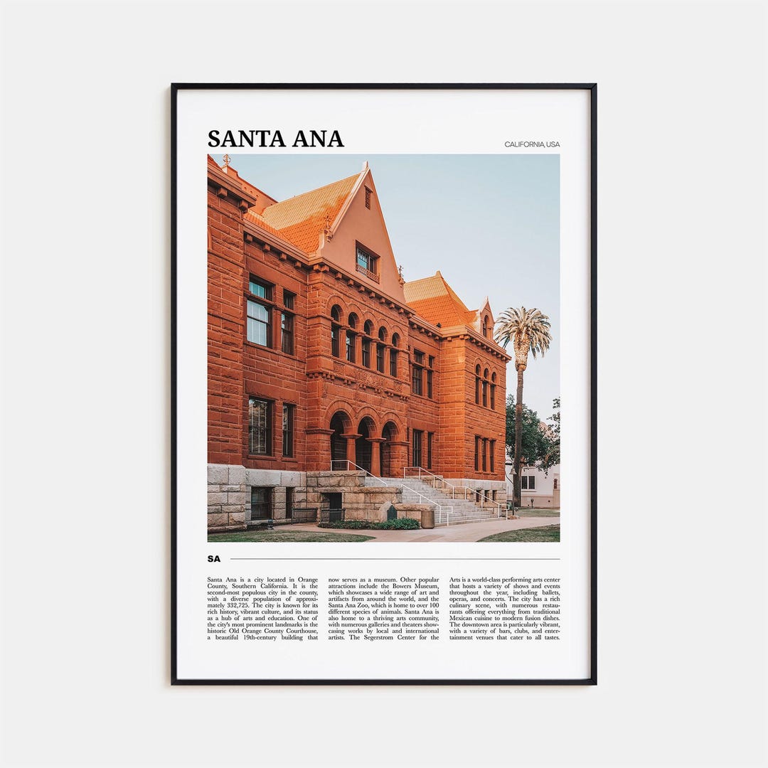 Santa Ana Travel Poster, Santa Ana Wall Art, Santa Ana Poster Print ...