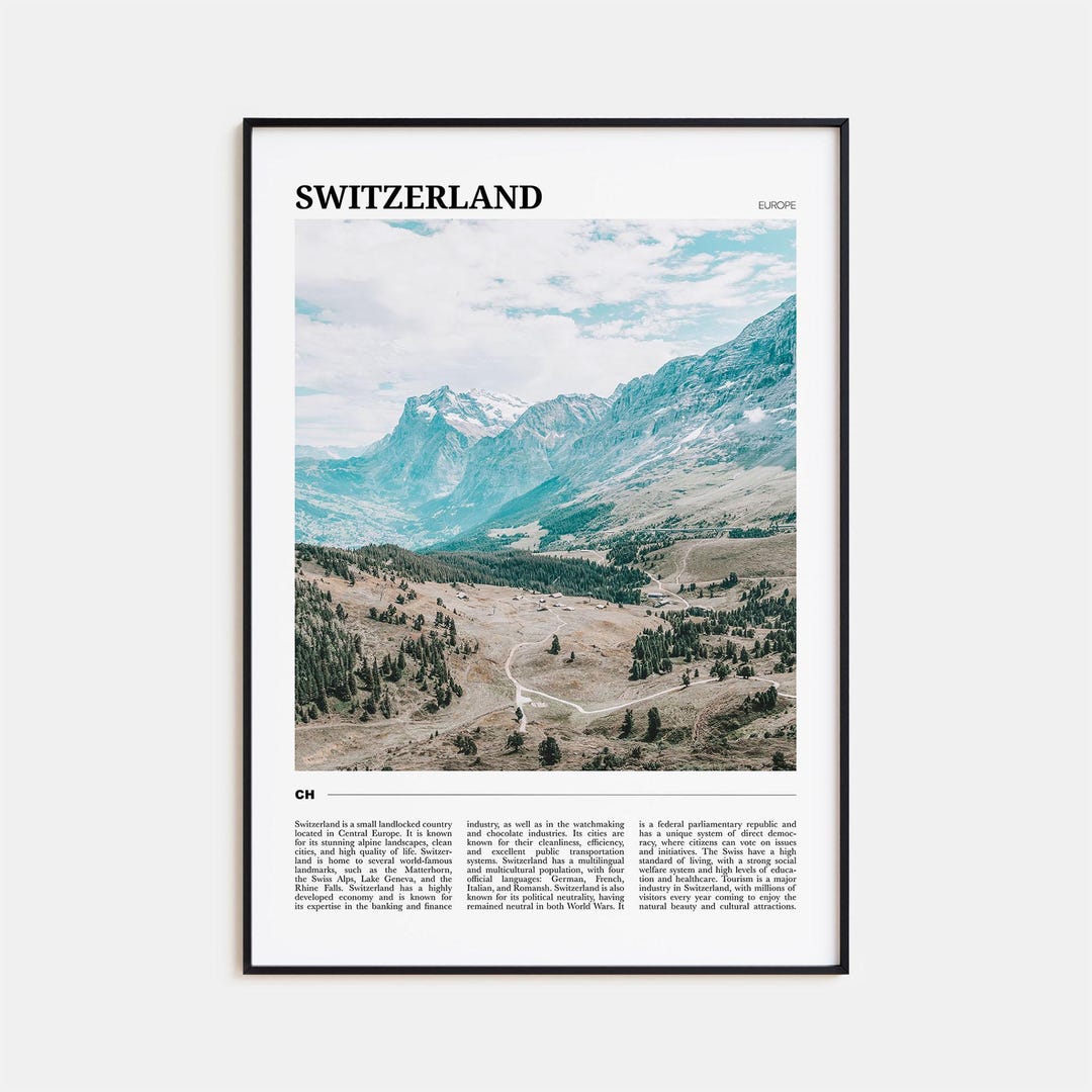 Switzerland Travel Poster, Switzerland Wall Art, Switzerland Poster ...