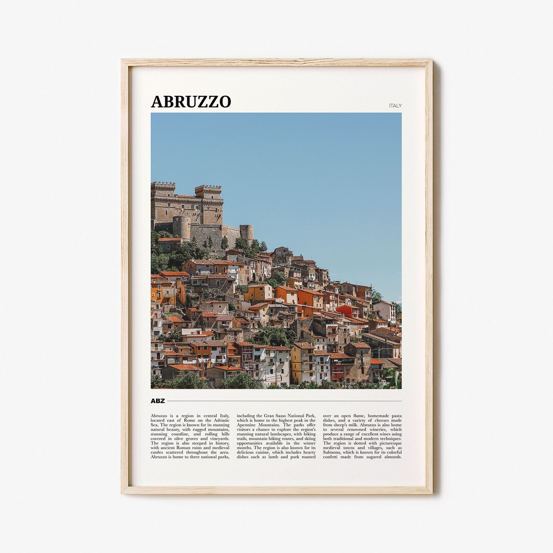 Abruzzo Travel Poster No 2, Abruzzo Wall Art, Abruzzo Poster Print ...