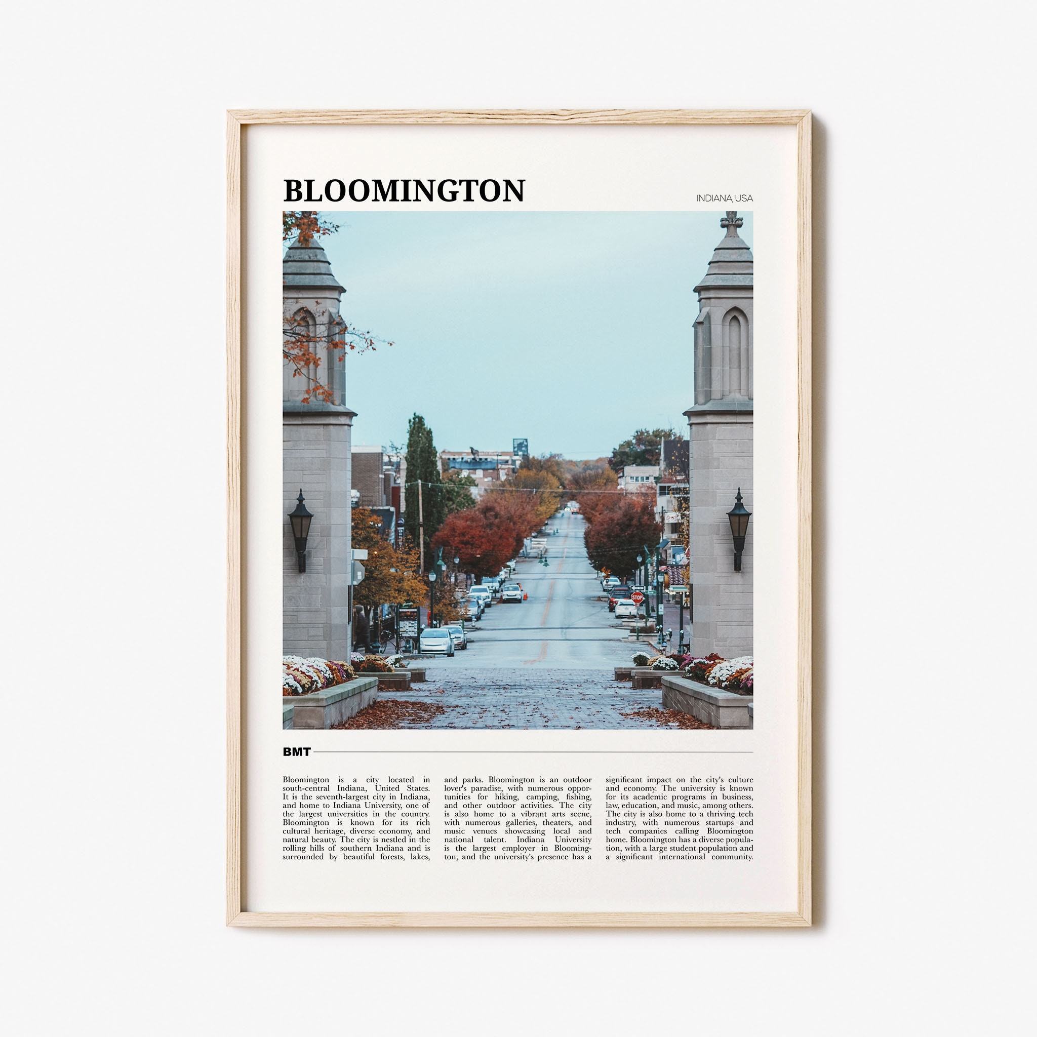 Bloomington Travel Poster, Bloomington Wall Art, Bloomington Poster ...