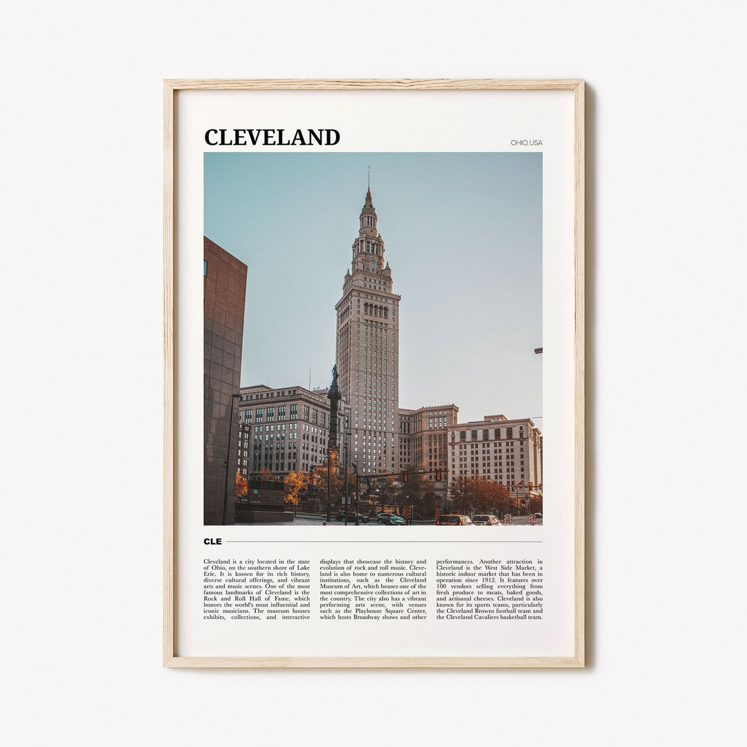 Cleveland Travel Poster No 1, Cleveland Wall Art, Cleveland Poster ...