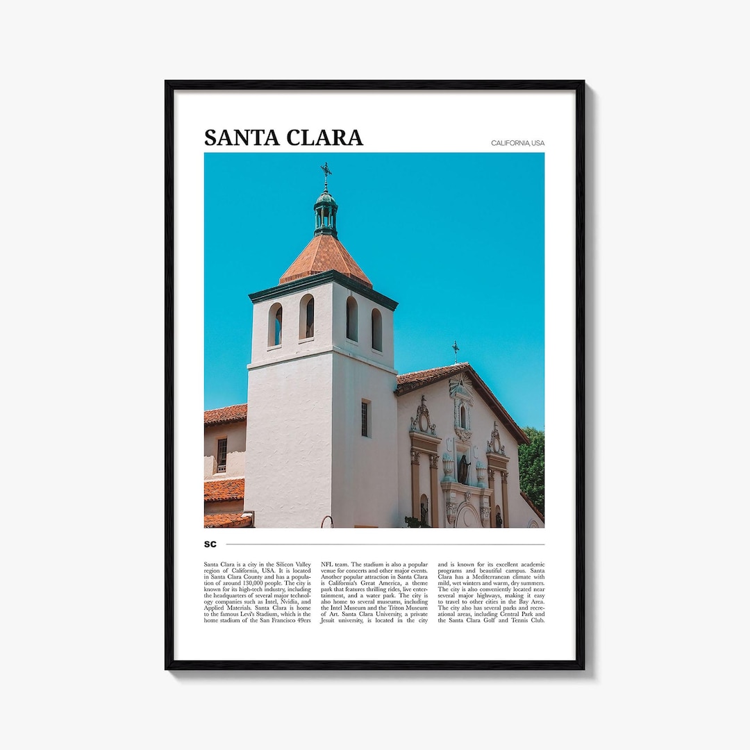 Santa Clara Travel Poster, Santa Clara Wall Art, Santa Clara Poster ...