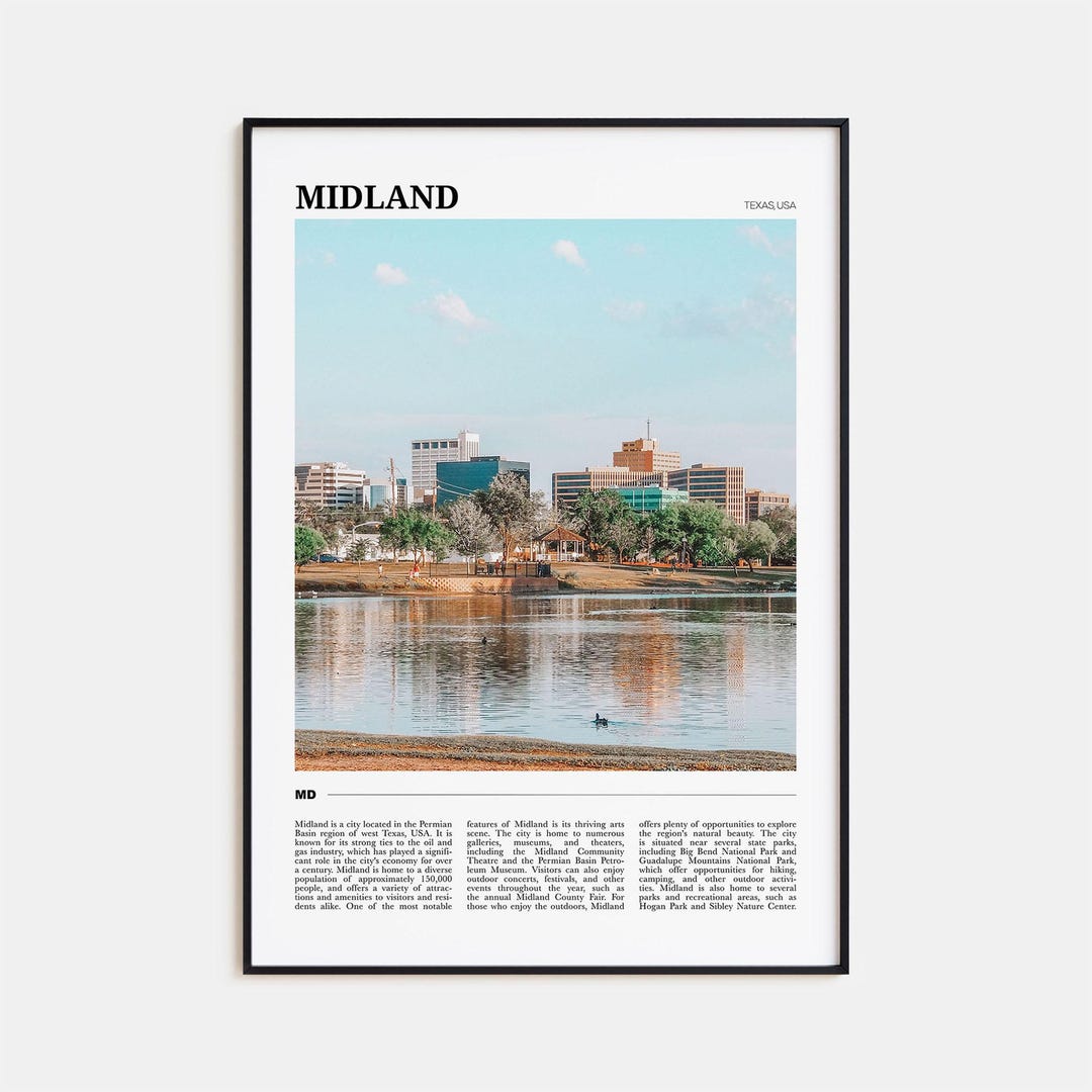 Midland Travel Poster, Midland Wall Art, Midland Poster Print, Midland ...