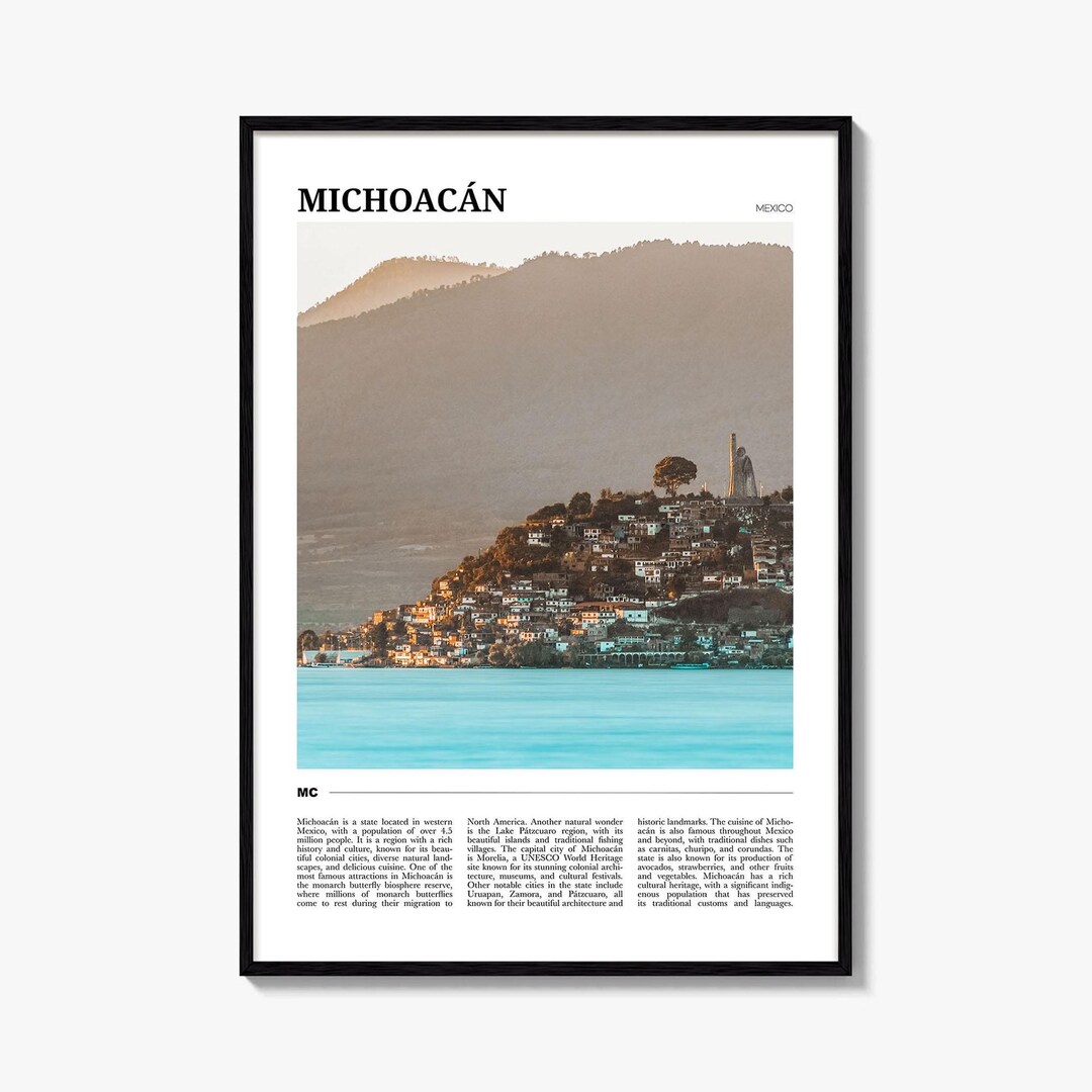 Michoacan Travel Poster No 1, Michoacán Wall Art, Michoacán Poster ...
