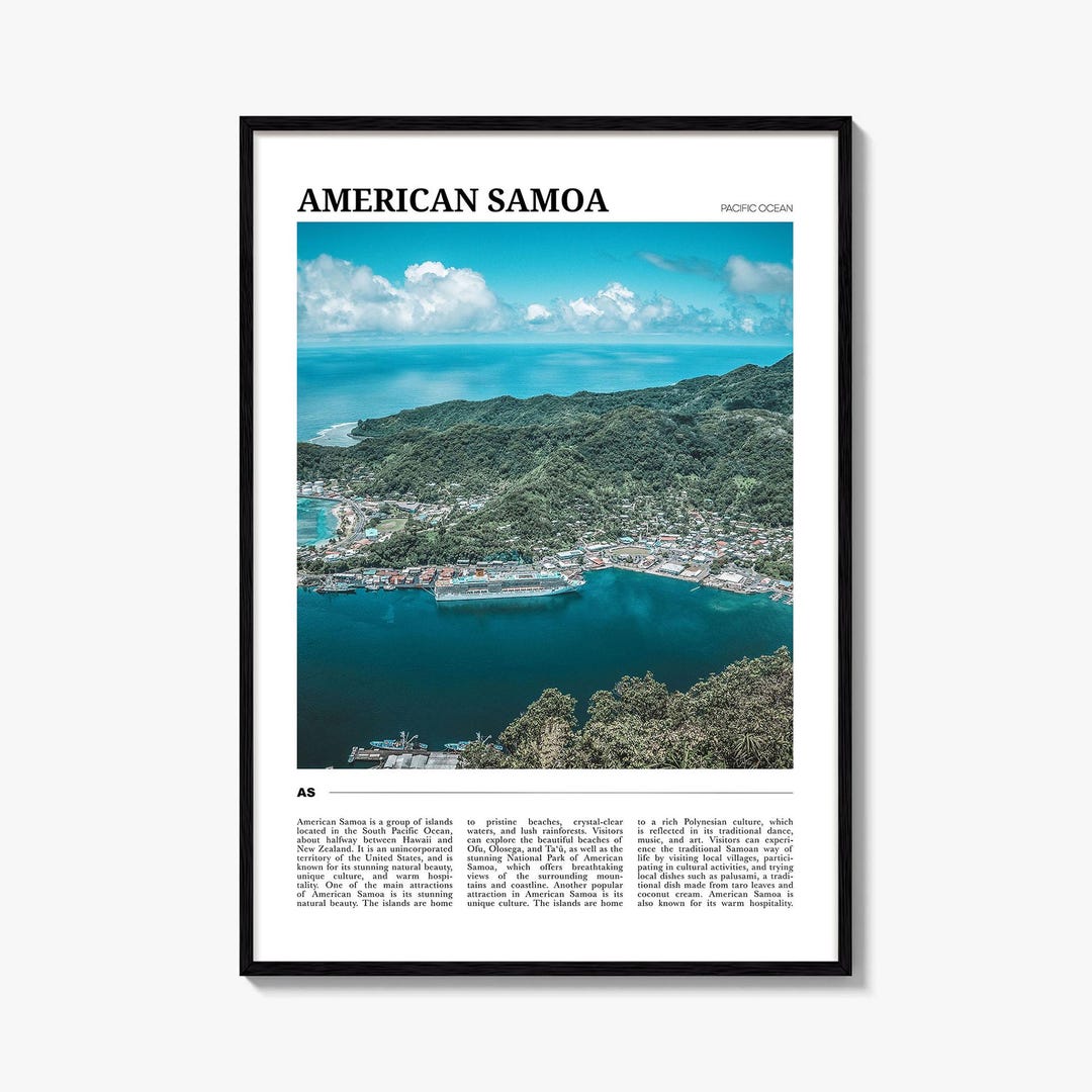 American Samoa Travel Poster, American Samoa Wall Art, American Samoa ...