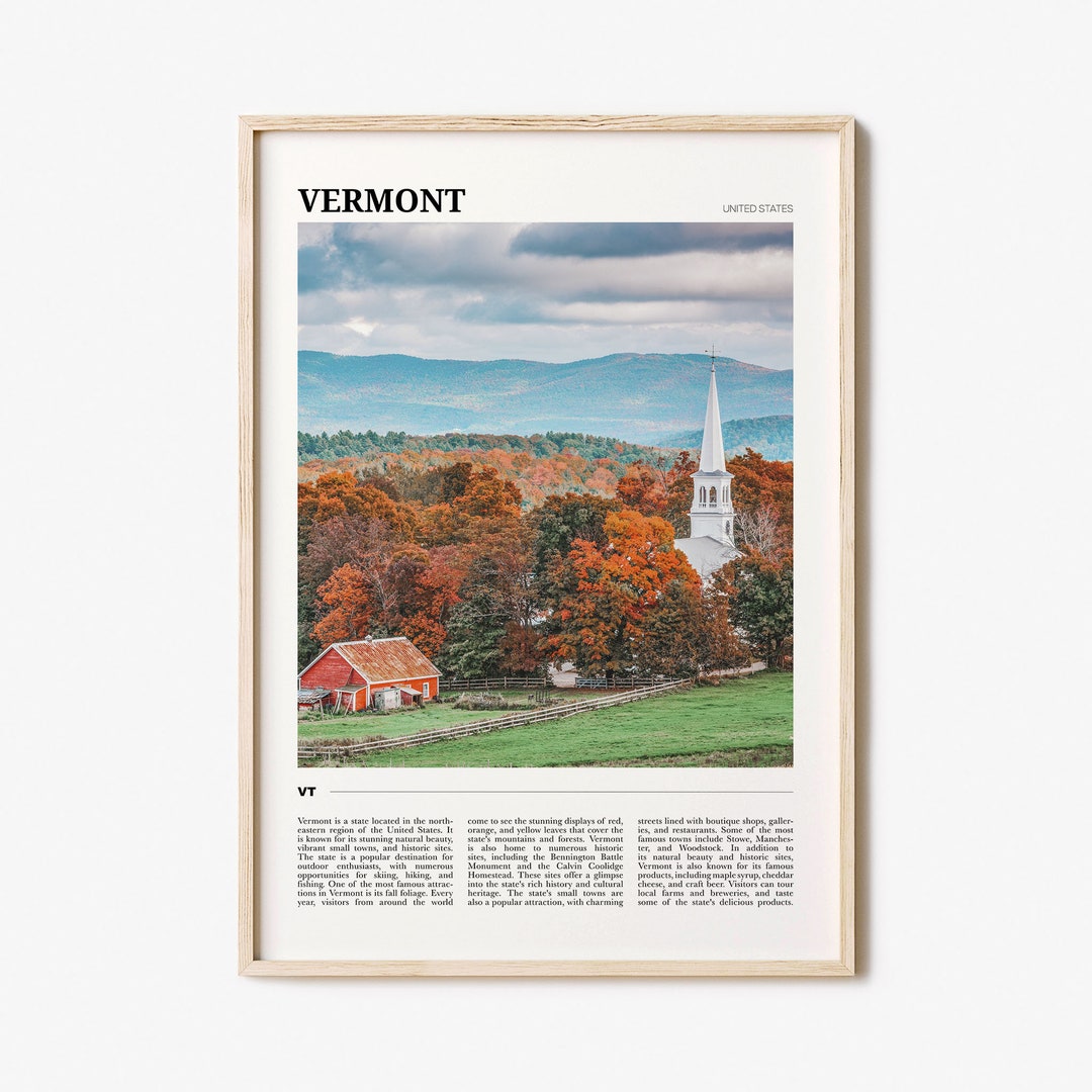 Vermont Travel Poster No 1, Vermont Wall Art, Vermont Poster Print ...