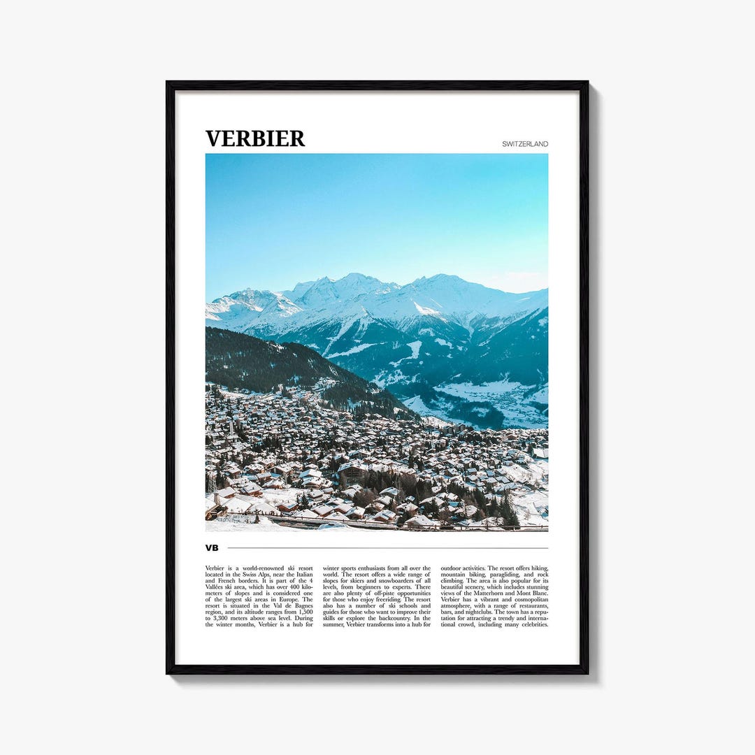 Verbier Travel Poster, Verbier Wall Art, Verbier Poster Print, Verbier ...