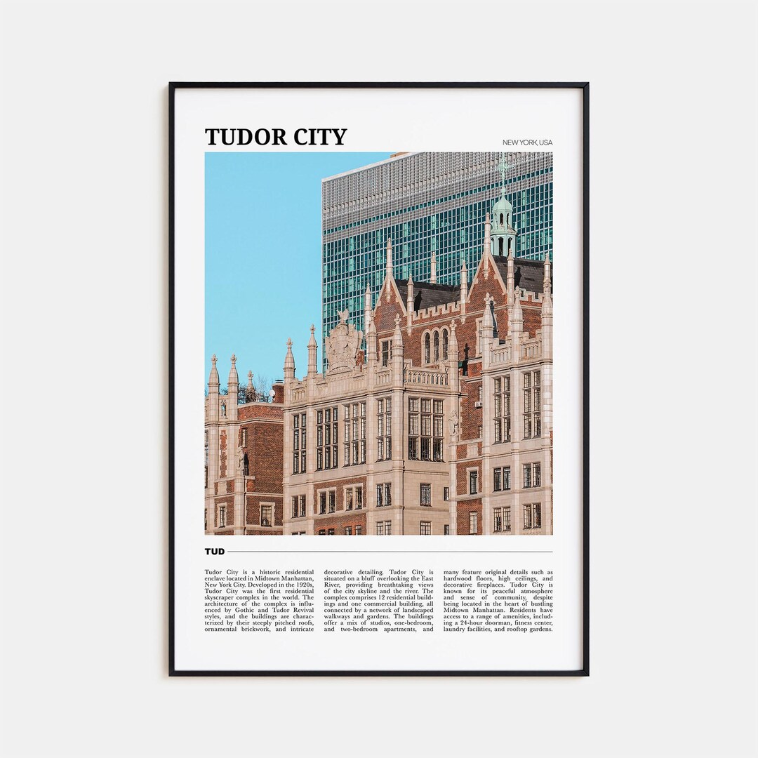 Tudor City Travel Poster, Tudor City Wall Art, Tudor City Poster Print ...