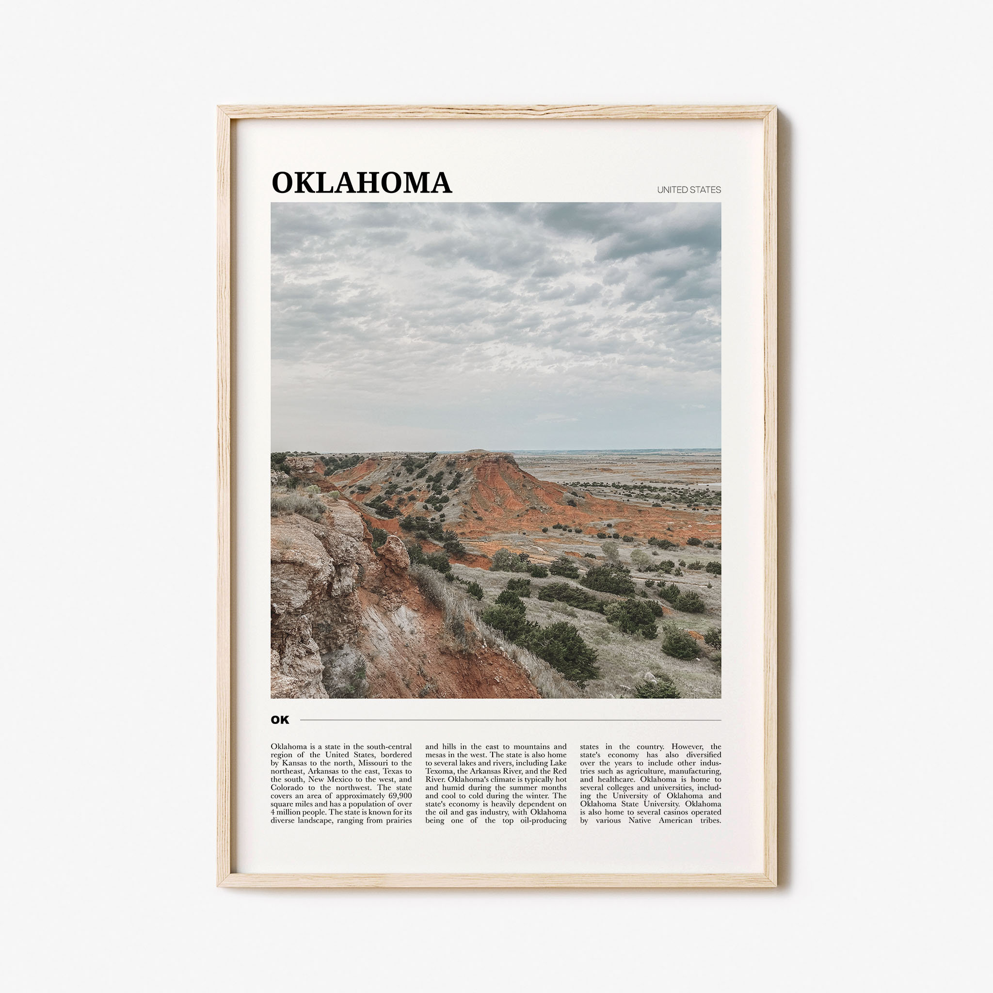 Oklahoma Travel Poster Oklahoma Wall Art Oklahoma Poster - Etsy