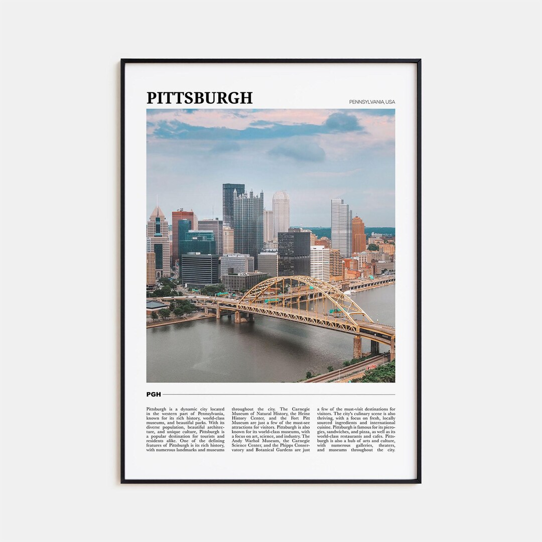Pittsburgh Travel Poster, Pittsburgh Wall Art, Pittsburgh Poster Print ...