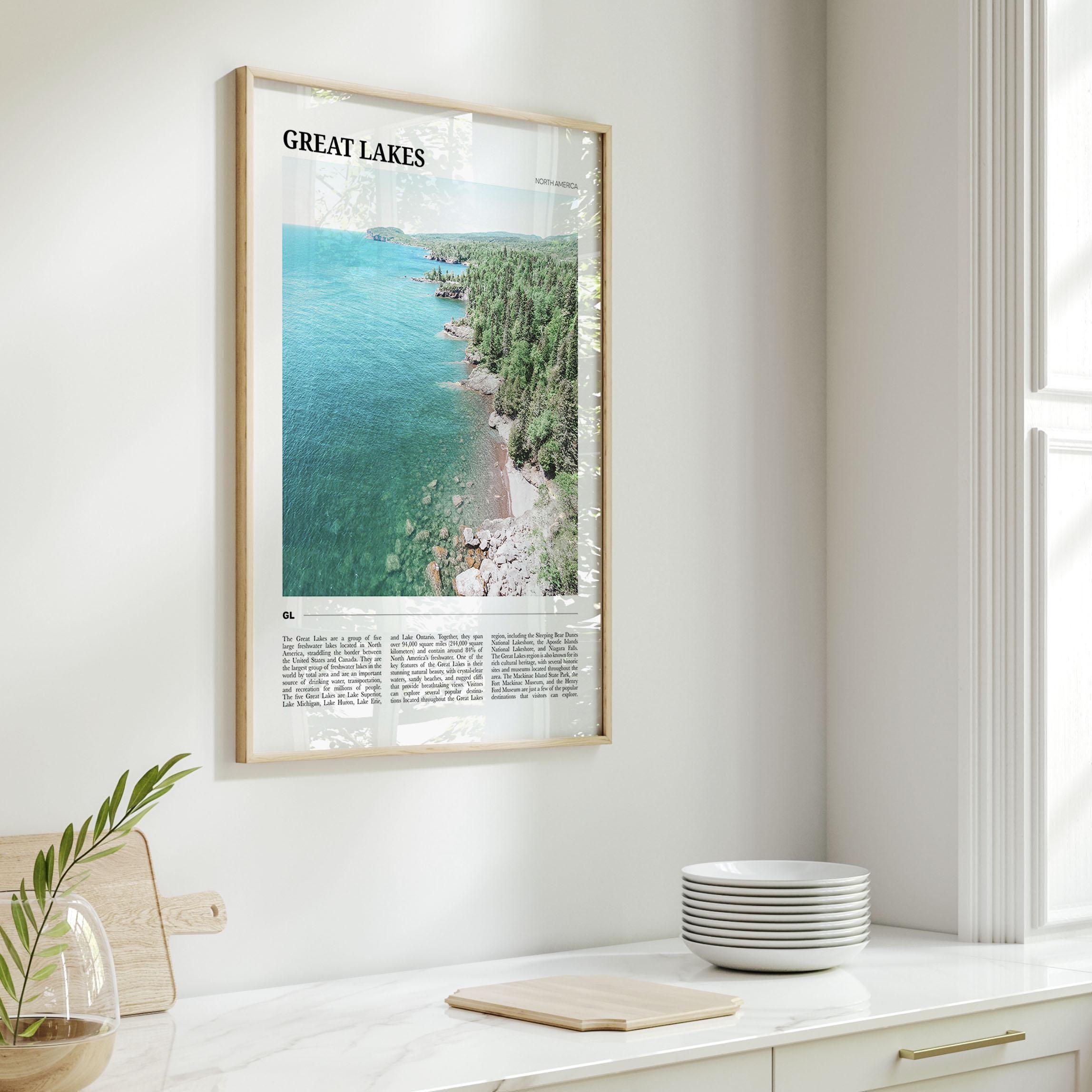 Great Lakes Travel Poster, Great Lakes Wall Art, Great Lakes Poster ...