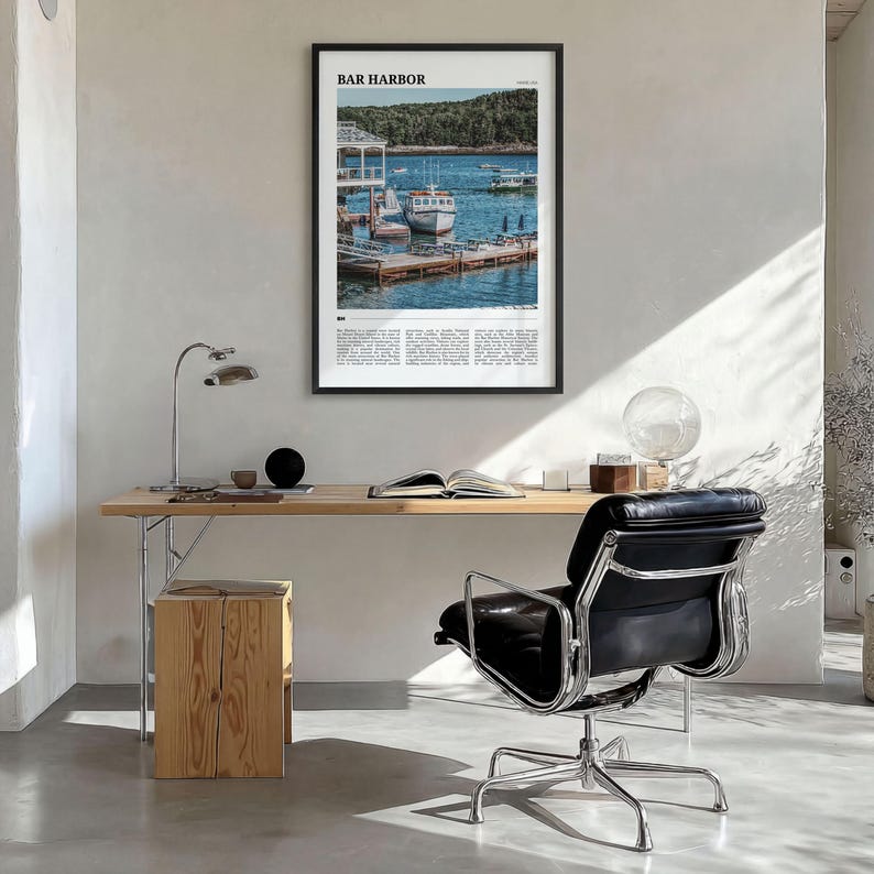 Bar Harbor Travel Poster: Maine Coastal Art Print - Etsy