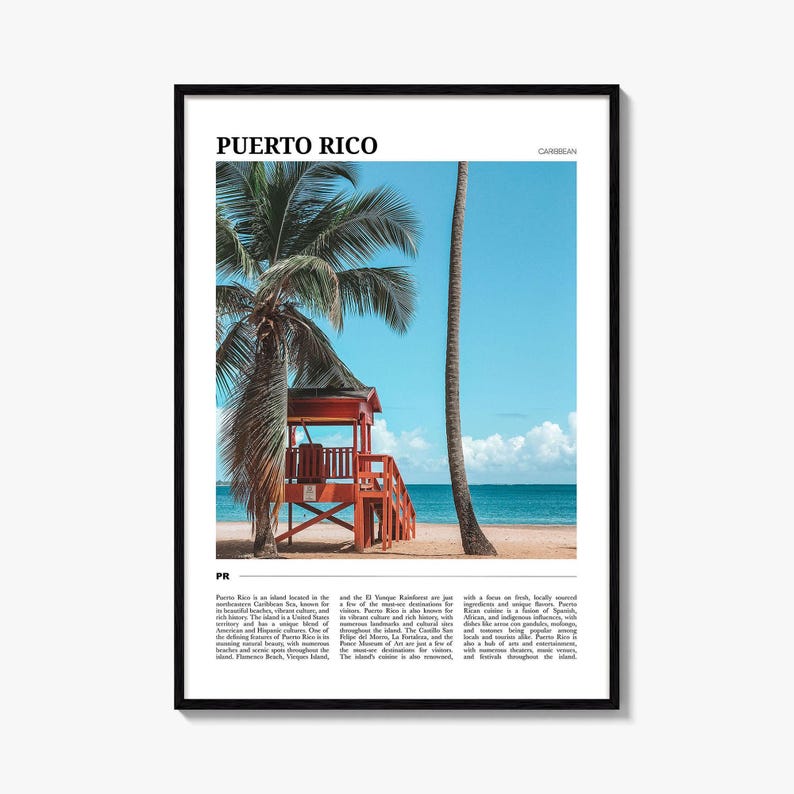 Puerto Rico Travel Poster: Beach Photography Print - Etsy