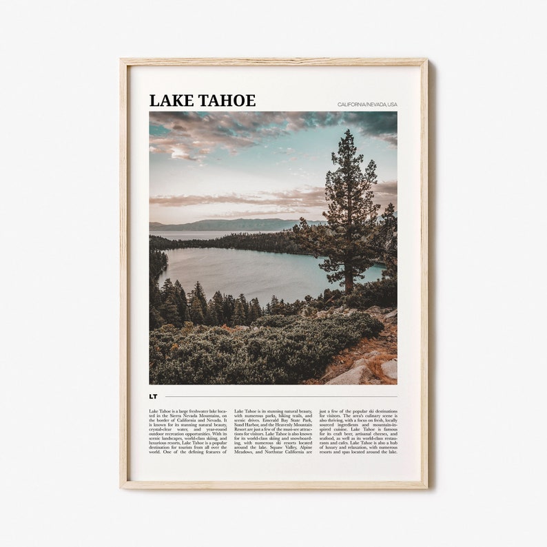 Lake Tahoe Travel Poster No 1 Lake Tahoe Wall Art Lake Tahoe - Etsy