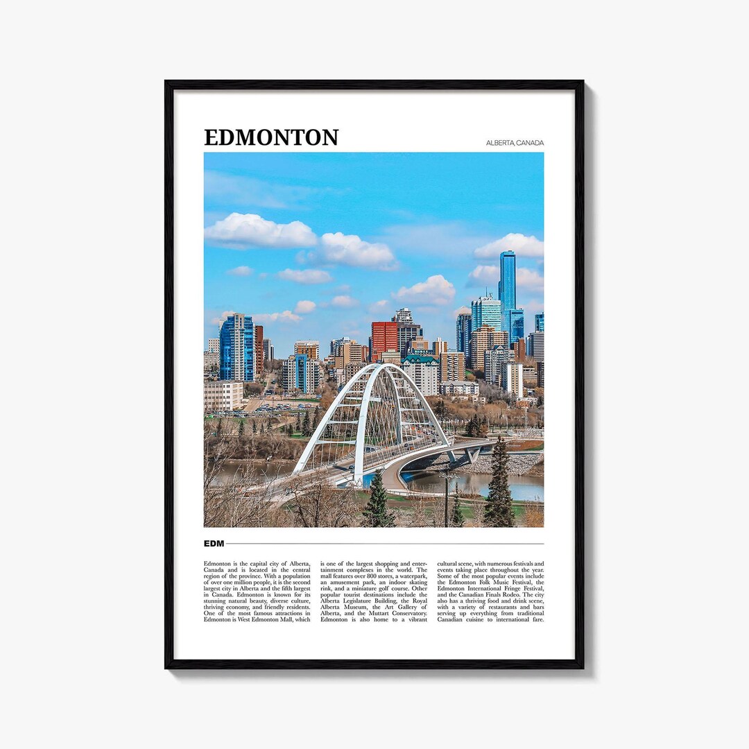 Edmonton Travel Poster No 1, Edmonton Wall Art, Edmonton Poster Print ...