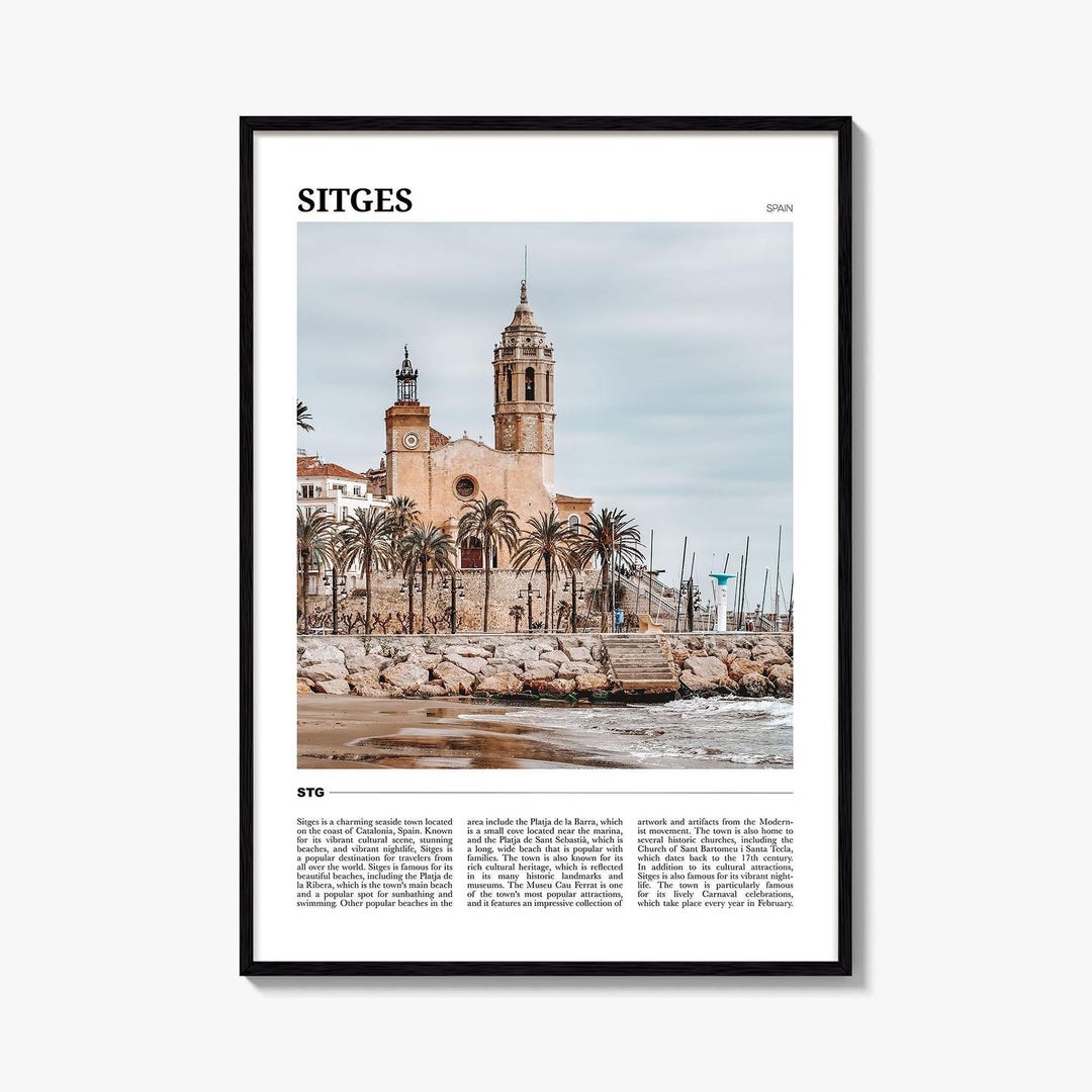 Sitges Poster Print, Catalonia Photo, Spain Wall Art, Sant Bartomeu ...