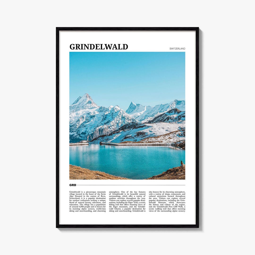 Grindelwald Travel Poster, Grindelwald Wall Art, Grindelwald Poster ...