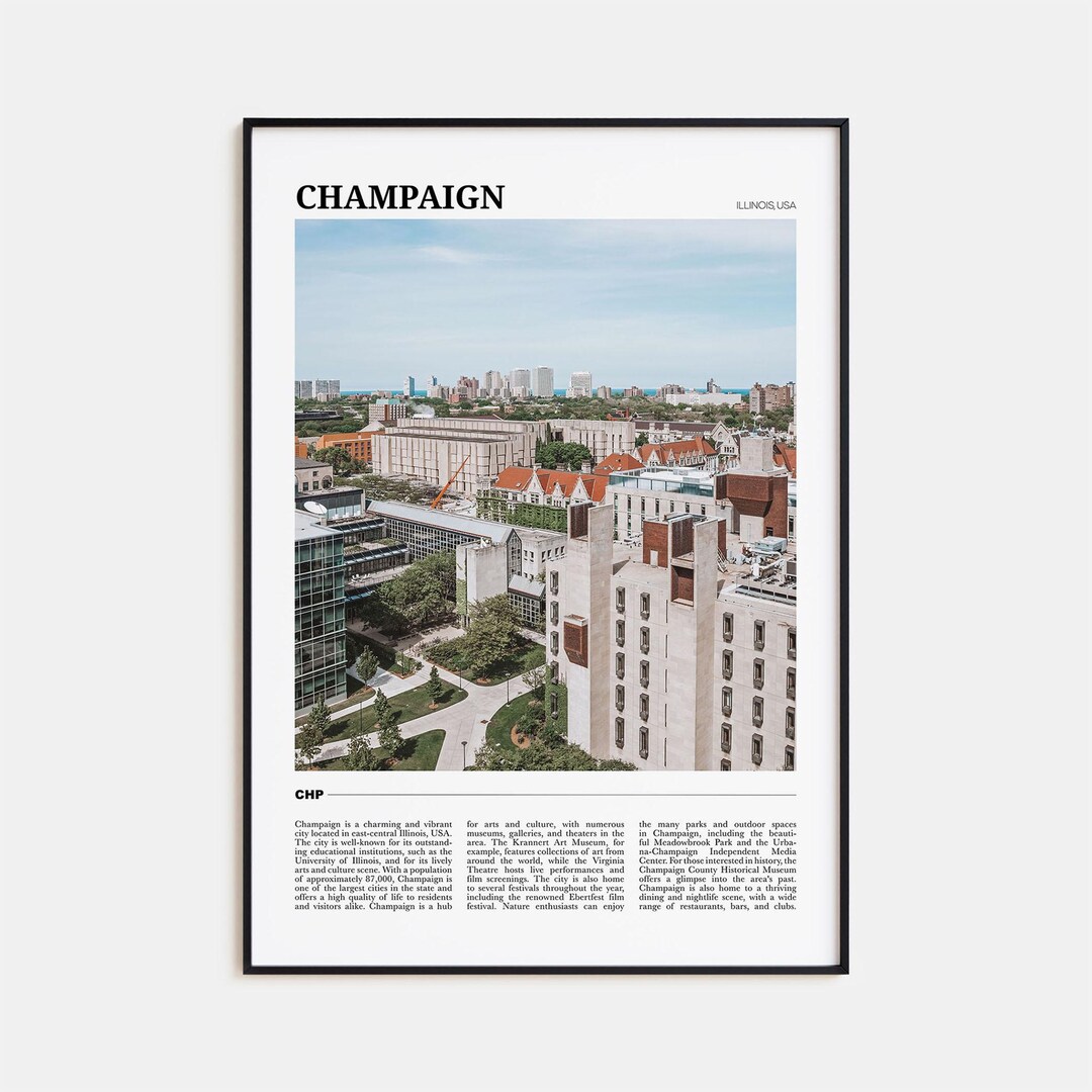 Champaign Travel Poster, Champaign Wall Art, Champaign Poster Print ...