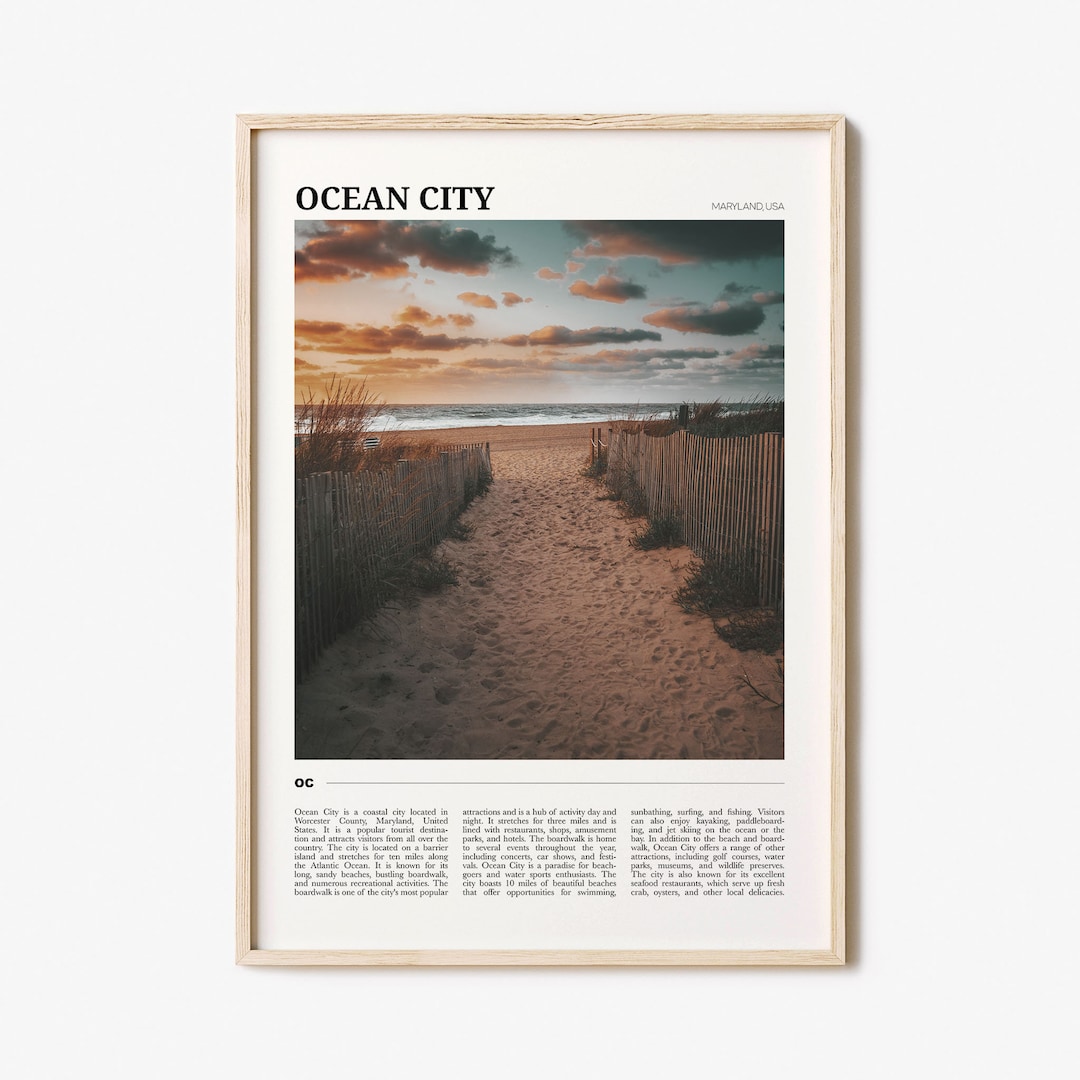 Ocean City Travel Poster, Ocean City Wall Art, Ocean City Poster Print ...