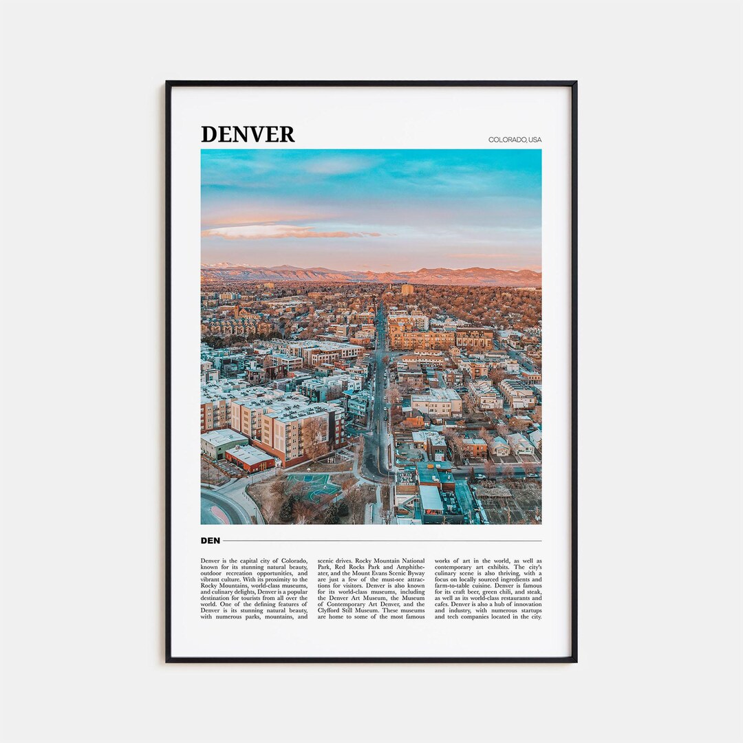 Denver Travel Poster No 1, Denver Wall Art, Denver Poster Print, Denver ...