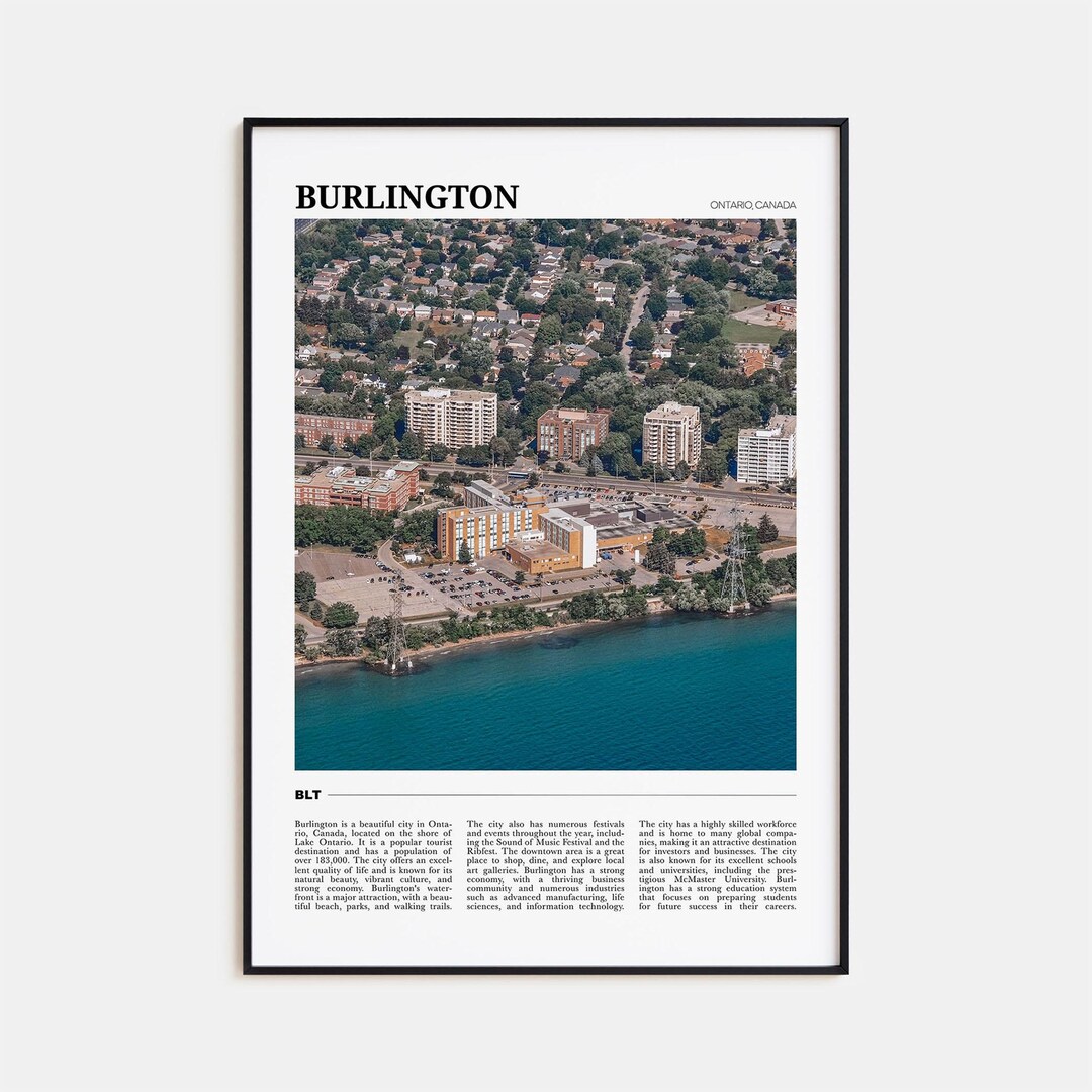 Burlington Travel Poster Canada, Burlington Wall Art, Burlington Poster ...