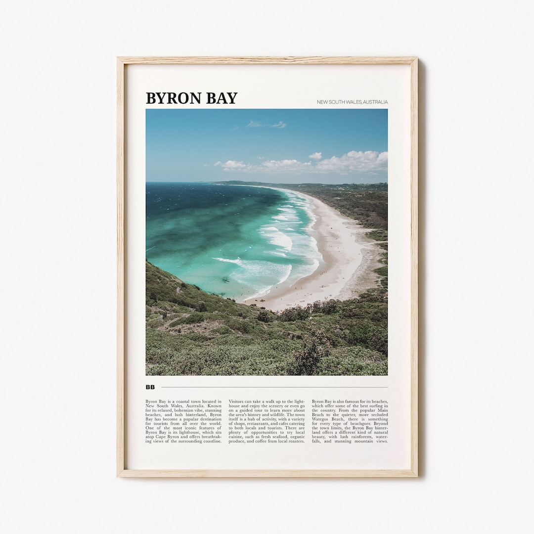 Byron Bay Travel Poster No 2, Byron Bay Wall Art, Byron Bay Poster ...