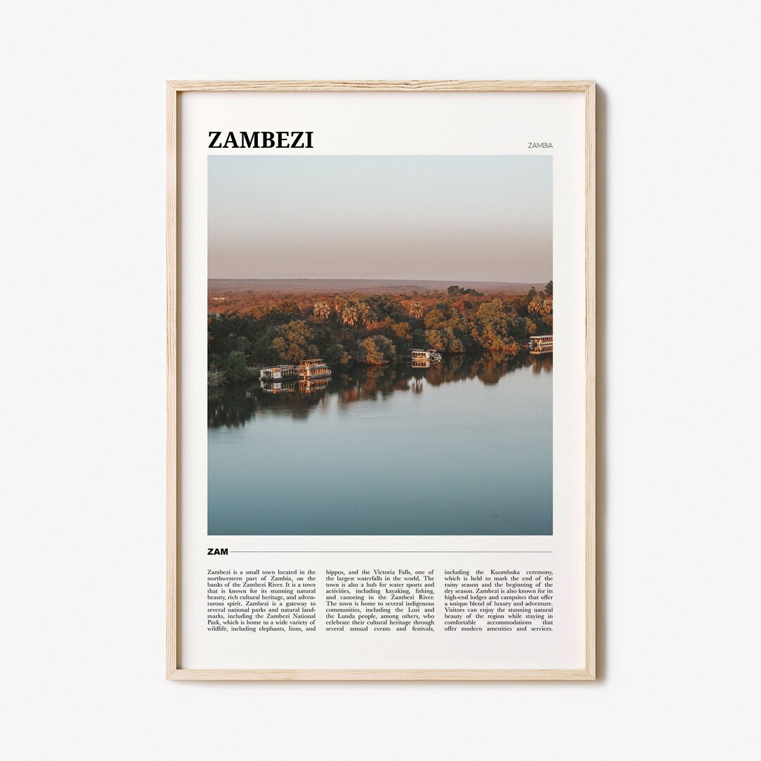 Zambezi Travel Poster, Zambezi Wall Art, Zambezi Poster Print, Zambezi ...