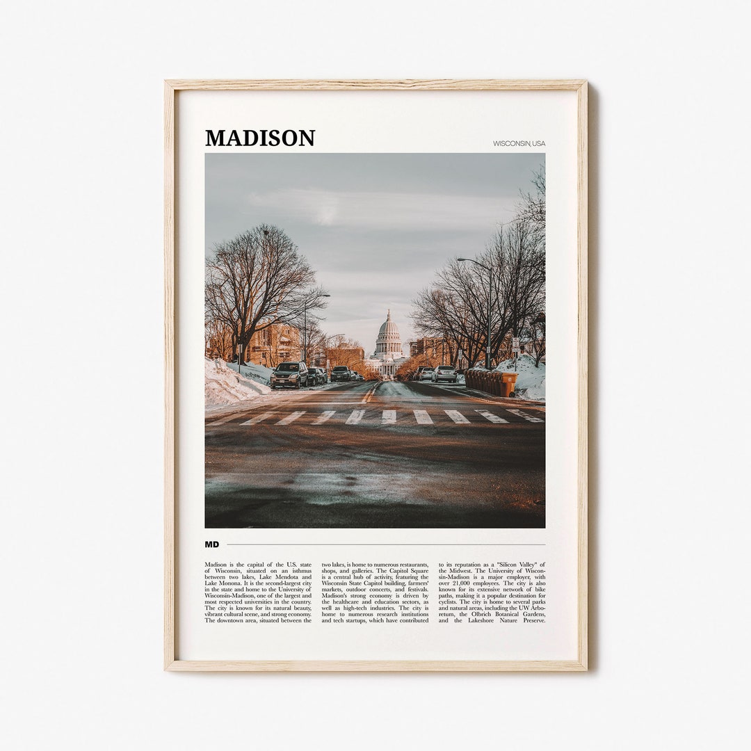 Madison Travel Poster Madison Wall Art Madison Poster Print - Etsy
