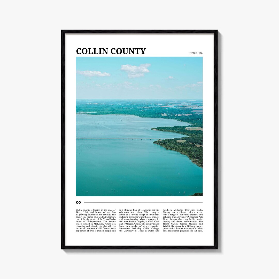 Collin County Travel Poster, Collin County Wall Art, Collin County ...